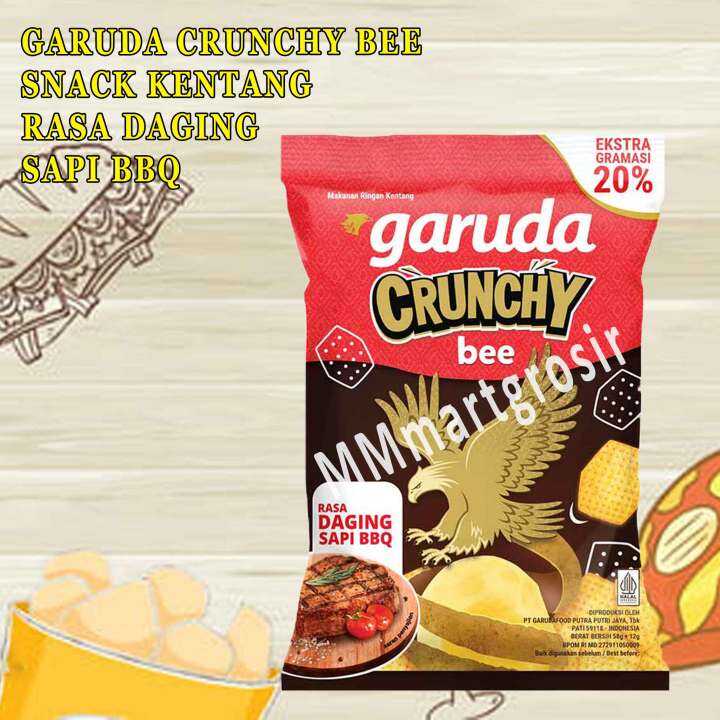 Garuda Crunchy Bee/ Snack Kentang/ Rasa Daging Sapi BBQ/58g+12g ...
