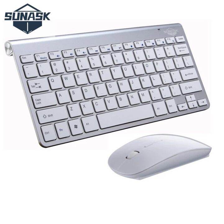 SUNASK Keyboard And Mouse Set 2.5G Wireless Keyboard Mini Multimedia ...