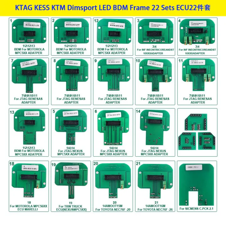 BDM Probe 22pcs Full Adapters For Dimsport Denso, Marelli, Bosch ...