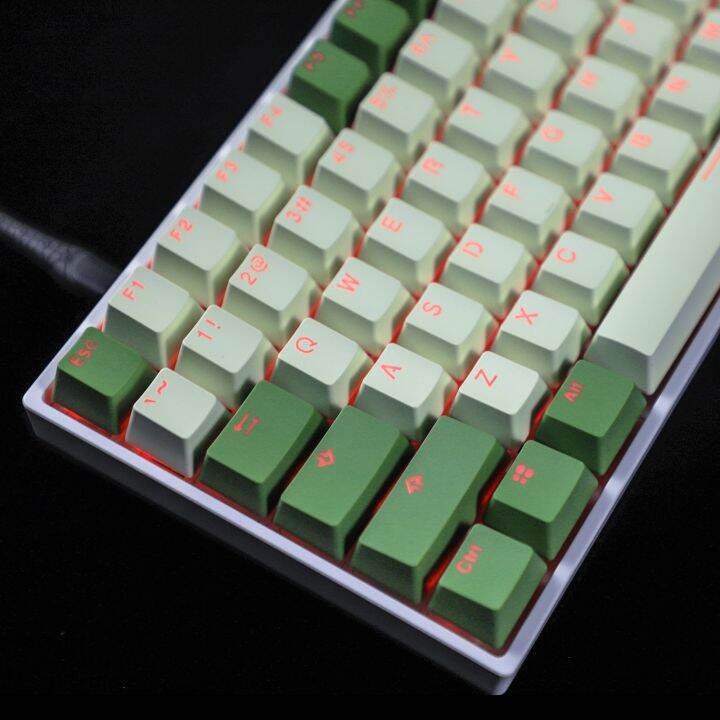 in great demand 2023 Shine Through Keycaps Matcha Double Shot 124 PBT ...