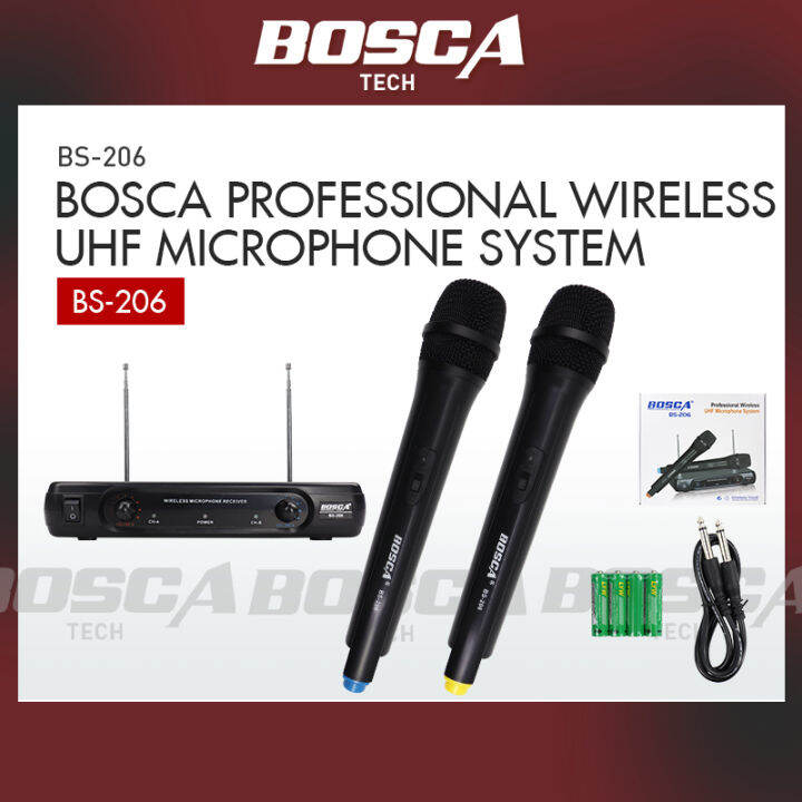 BOSCA Professional Wireless UHF Microphone System BS-206 Stage Home use singing Christmas party ...