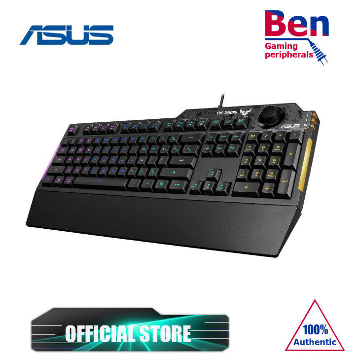ASUS TUF Gaming K1 RGB Keyboard with dedicated volume knob, spill ...
