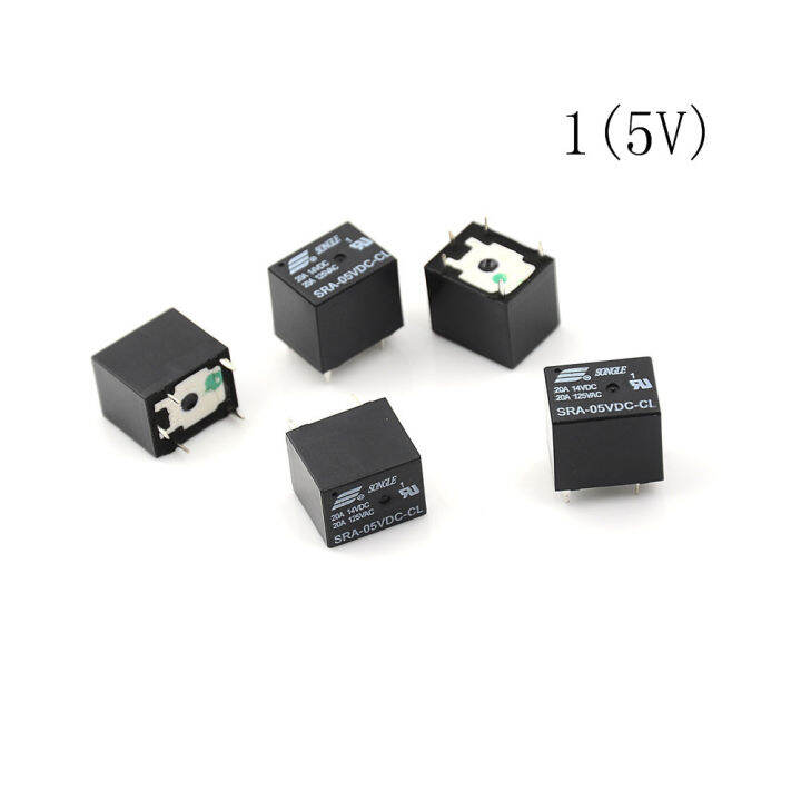 King 5Pcs 5V 24V 20A DC Power Relay 5Pin PCB Type Black Automobile ...