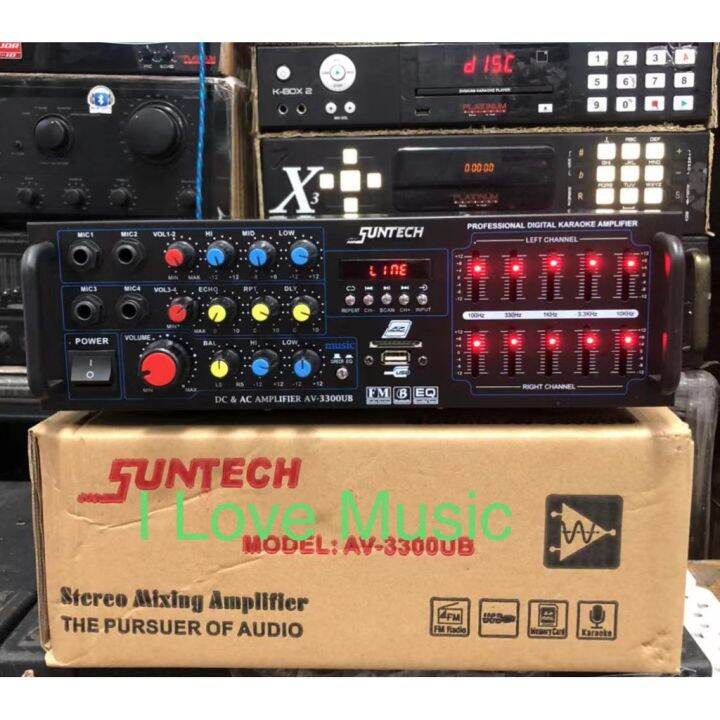 1uR12volts Suntech Digital Stereo Mixing Amplifier AV-3300UB 300watts ...