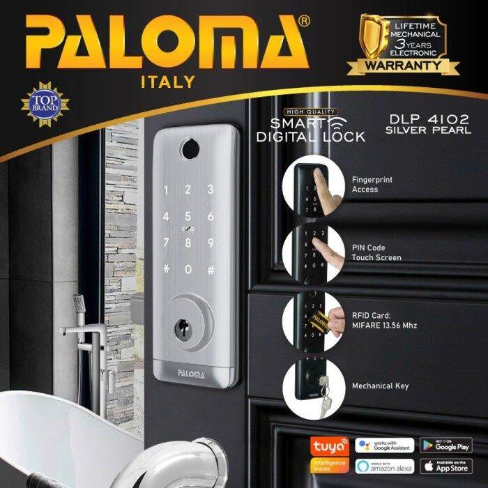 PALOMA DLP 4102 Digital Lock Deadbolt Smart Home Door Kunci Pintu WiFi ...