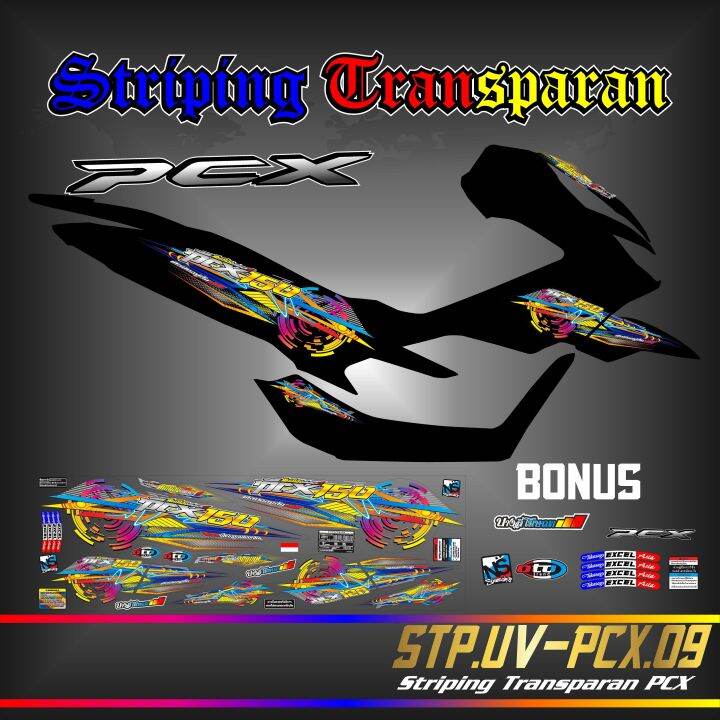 PCX Sticker Striping PCX Sticker Motor Honda PCX Variasi Transparan ...