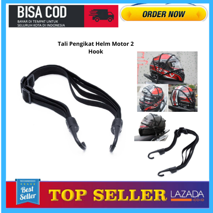 Tali Pengikat Helm Motor 2 Hook / Strap Safety Multifungsi Pengaman Tali Pengikat Barang Pengait ...