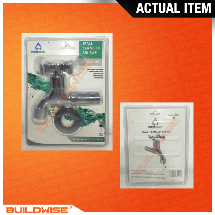 Waterhouse Wall Flanged Bib Tap (Chrome) 4'' WH230322「BUILDWISE®」 *NEW ...
