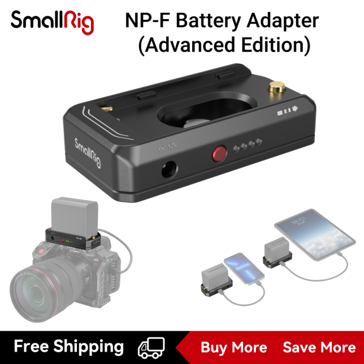SmallRig NP-F Battery Adapter Mount Plate (Advanced Edition) with 7.4V / 12V DC Type-C Output ...