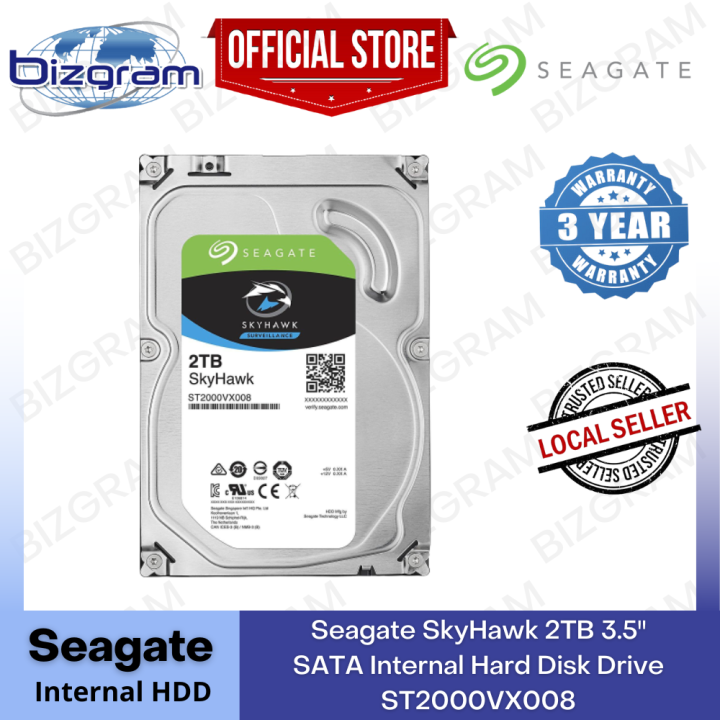 Seagate SkyHawk 2TB 3.5" SATA Internal Hard Disk Drive ST2000VX008 ...