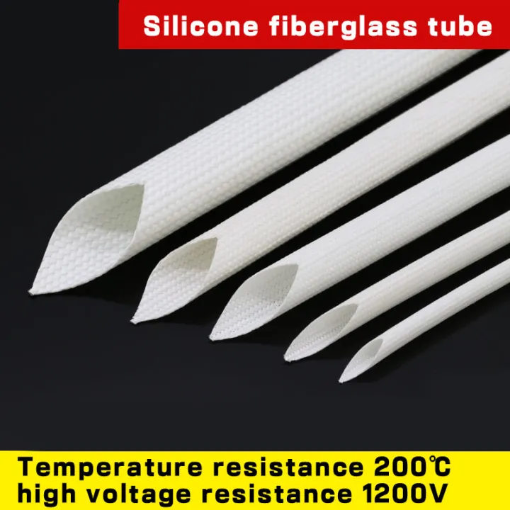 Silicone resin fiberglass tube, glass fiber tube, 1-4mm black, white ...