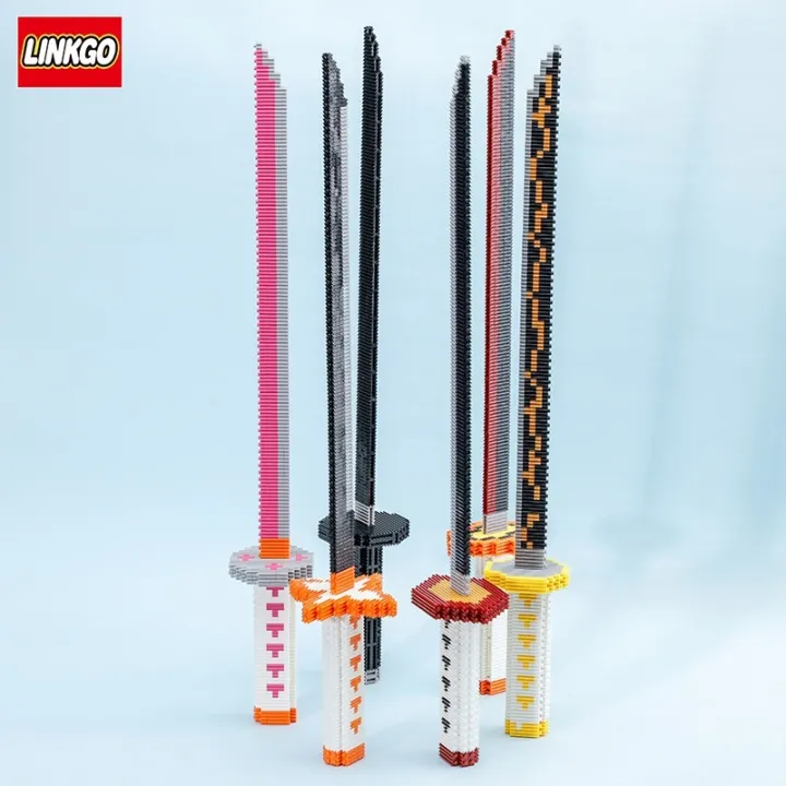 【On Stock】Lego Demon Slayer Samurai Japanese Sword Bamboo Knife Random ...