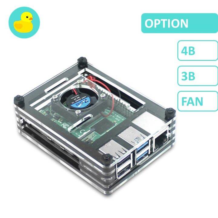 Raspberry Pi 4 4B / 3B / 3B+ 9 Layer Acrylic Case Casing Enclosure With Fan | Lazada