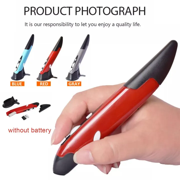 Wireless Mouse Pen 2.4Ghz Vertical Pen-Shaped Stylus Laser Drawing ...
