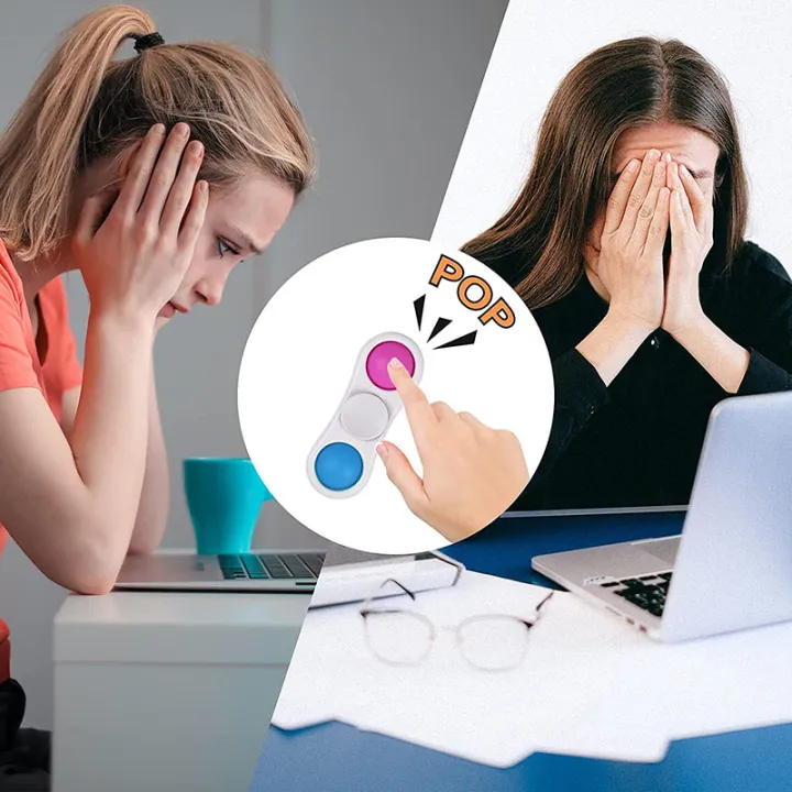 SAWU Fidget Toys Simple Dimple Silicone Flipping Board Toy, Keychain ...