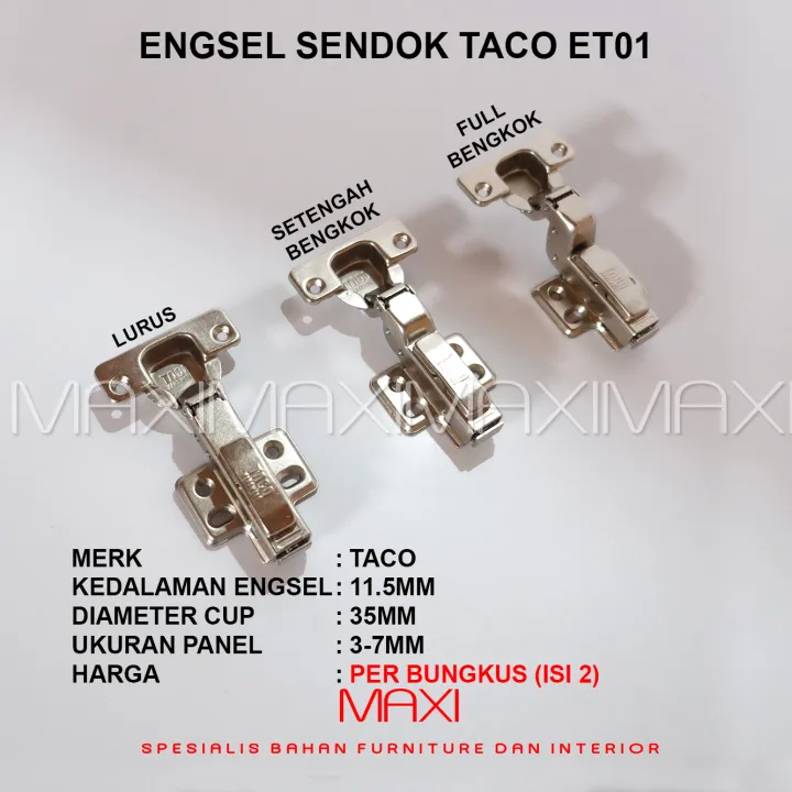 ENGSEL SENDOK LEMARI TACO SOFT CLOSING ET01 | Lazada Indonesia