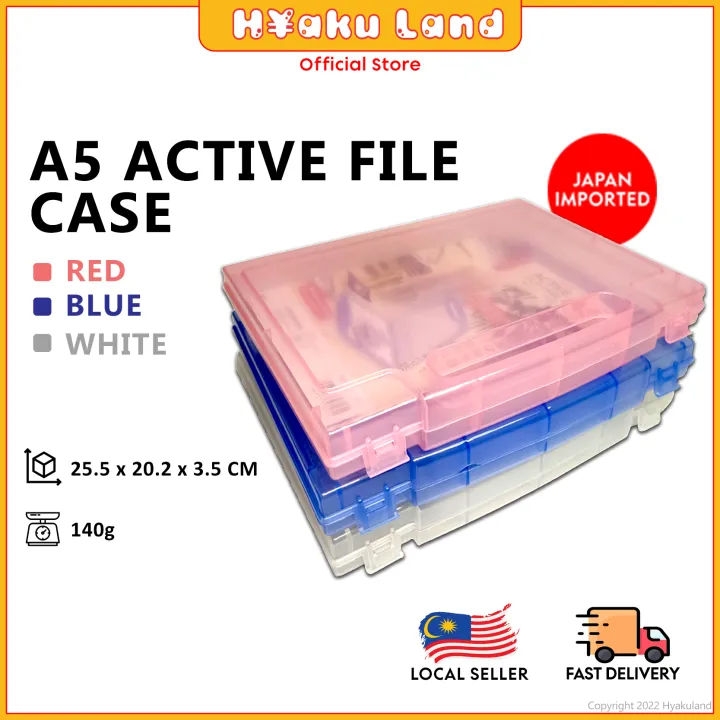 A5 Active File Case Plastic Japan Hyakuland Transparent Document ...