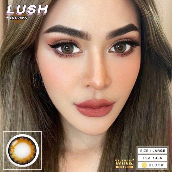 💋 มีค่าสายตา 💋 Wink Lush Janis Gray Brown บิ๊กอาย สุดปัง คอนแทคเลนส์ ...