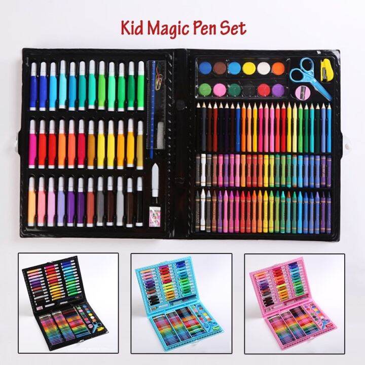 150 pcs Colouring Set Colour Pencil Crayon Water Colour Magic Pen ...