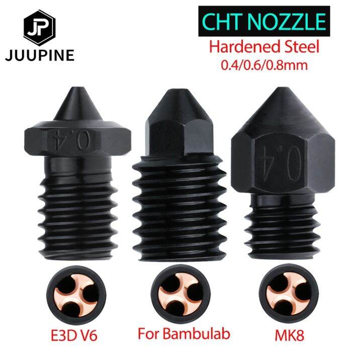 【hot】 Upgraded Cht Nozzle MK8 Hardend Steel E3D v6 Clone CHT High Flow ...