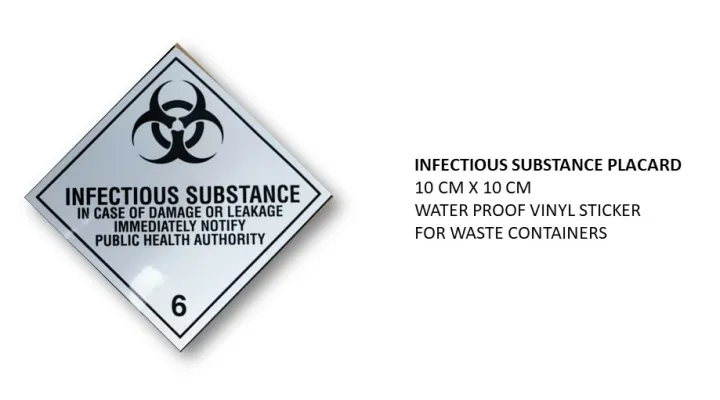 40 Pcs Infectious Substance Sticker Label (10x10 cm) Water Proof ...