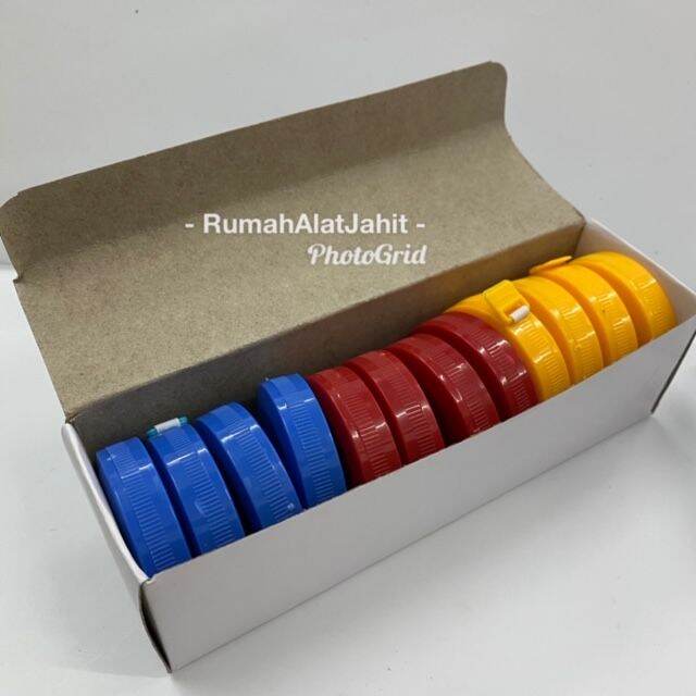 Meteran Kain Roll / Meteran Saku Kecil 5cm per BOX isi 12 buah 3 warna ...