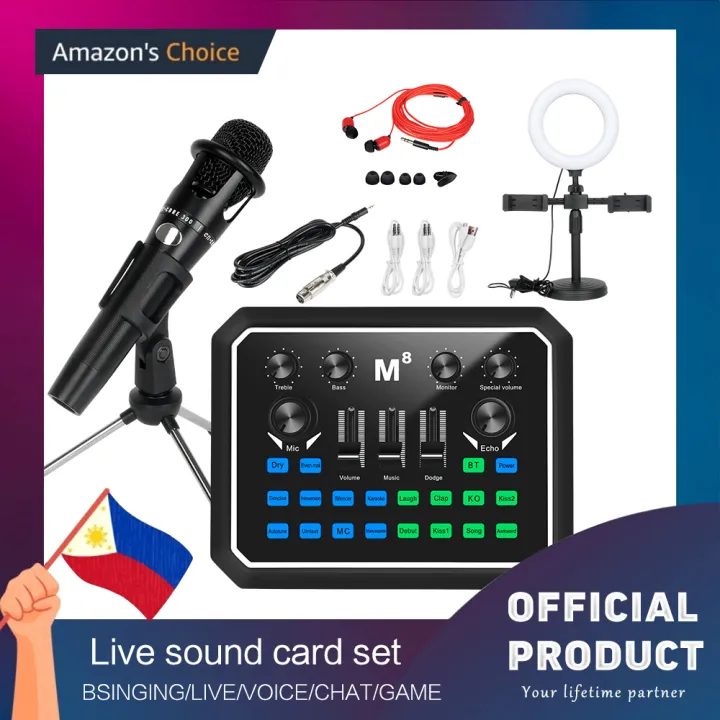 RayHayes m8 sound card microphone set professional live sound card ...