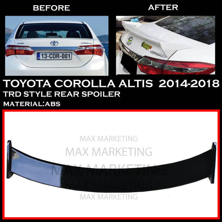 TOYOTA COROLLA ALTIS 2014-2018 TRD STYLE REAR TRUNK SPOILER WING WITH ...