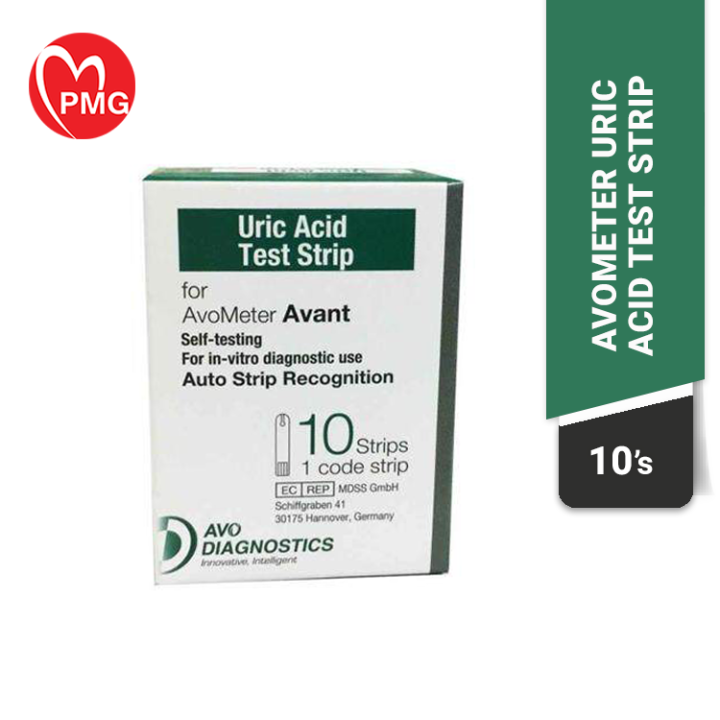[PMG PHARMACY] Avometer Uric Acid Test Strip 10's - test for urination ...