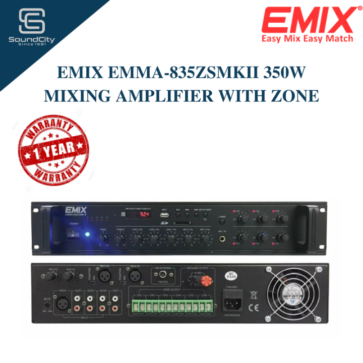 EMIX EMMA-835ZSMKII 350W Mixing Amplifier with Zone | Lazada