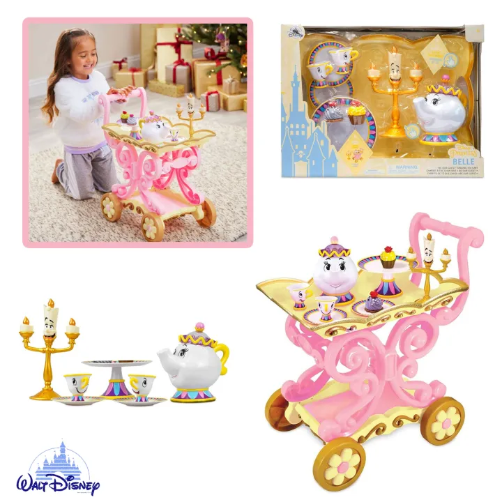รถชา Disney Beauty and The Beast ''Be Our Guest'' Singing Tea Cart Play ...
