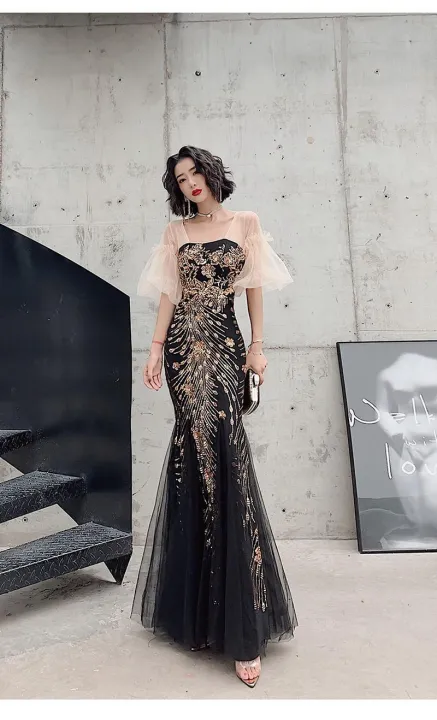 2022ใหม่ Fishtail ชุดราตรีกระโปรงผู้หญิง Aura Queen จัดเลี้ยง Noble ...