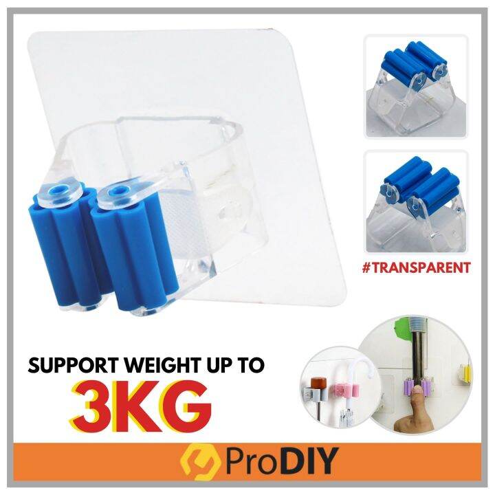 Wall Sticker Brooms Mops Holder Stick To Wall Transparent Mop Broom ...