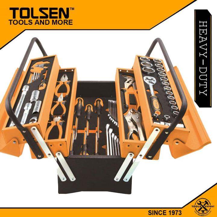 Tolsen Heavy Duty 60pcs Tool Set with Tool Box 85401 | Lazada PH