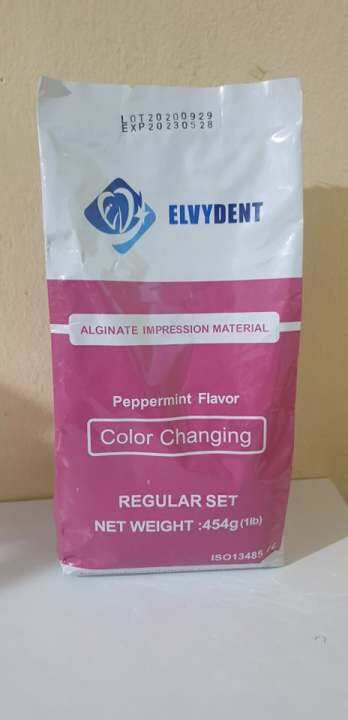 Elvydent Alginate Impression Material Peppermint Flavor Color Changing ...