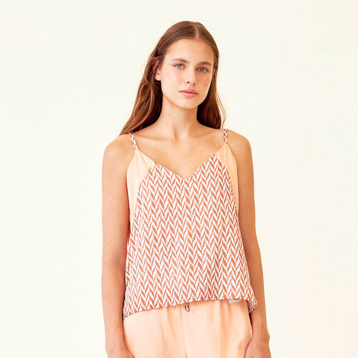 Jenim The Day Cami สี Apricot (เฉพาะเสื้อ) เสื้อสายเดี่ยว เสื้อนอน ชุด ...