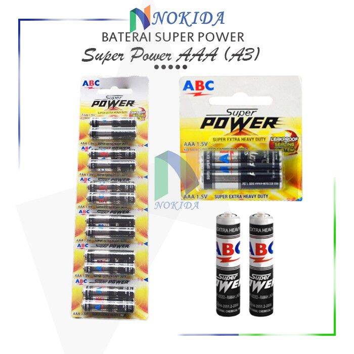 Nokida Baterai ABC Super Power Tipe AAA R03 / Battery Remote Ukuran ...