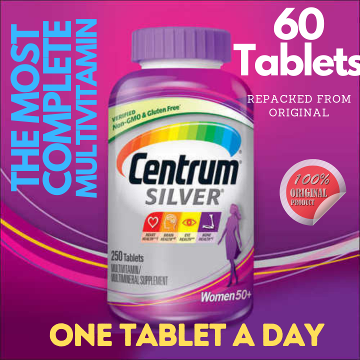 Centrum Silver Women 50+ | 60 TABLETS repacked from original | Expiry 8 ...