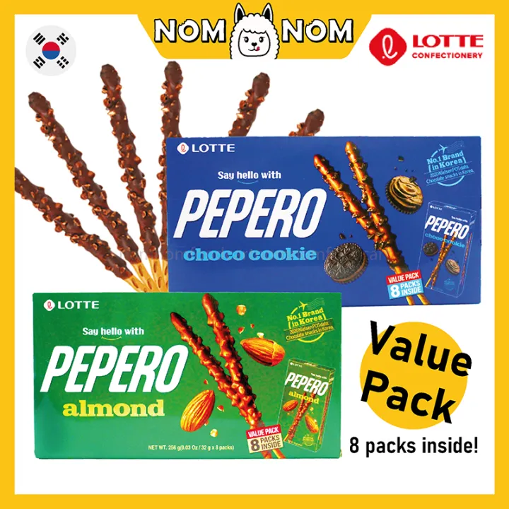 [Halal Certified] Korea LOTTE Pepero Box Biscuit Stick 256g (8 Packs ...