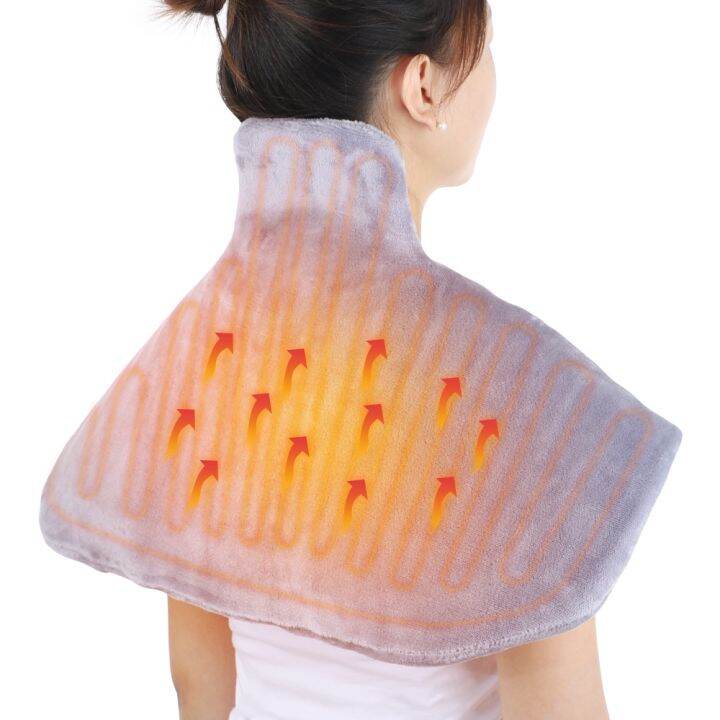 Electric Heating Pad for Neck Back Pain Relief Shoulder Shawl Wrap Heat ...