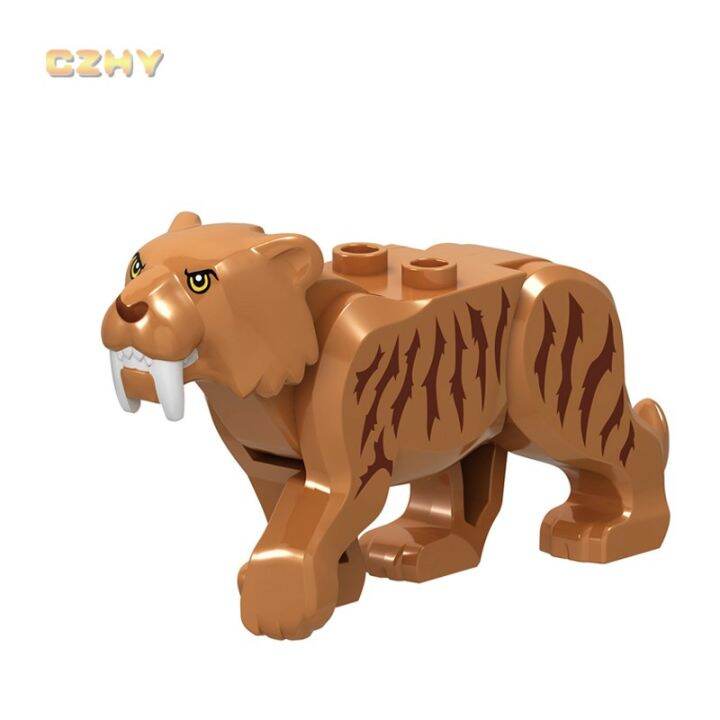 Animals Building Blocks DIY Minifigures Tiger Polar Bear Elephant Toys ...
