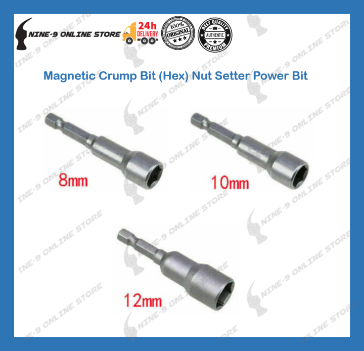 Magnetic Crump Bit Hex Nut Setter Screw Driving Bit for Power Tools ...