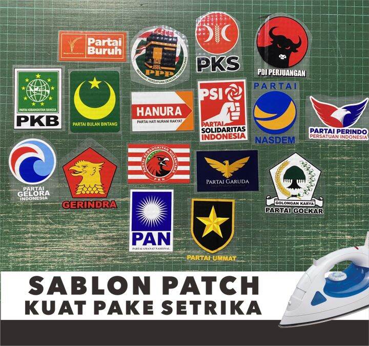 PATCH STIKER SABLON Logo PARTAI POLITIK INDONESIA | cetak DTF Sablon ...