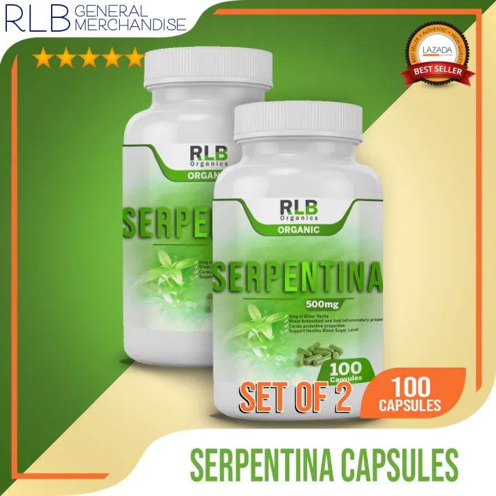 Set of 2 - Organic Pure Natural Serpentina Capsules (100 Capsules ...