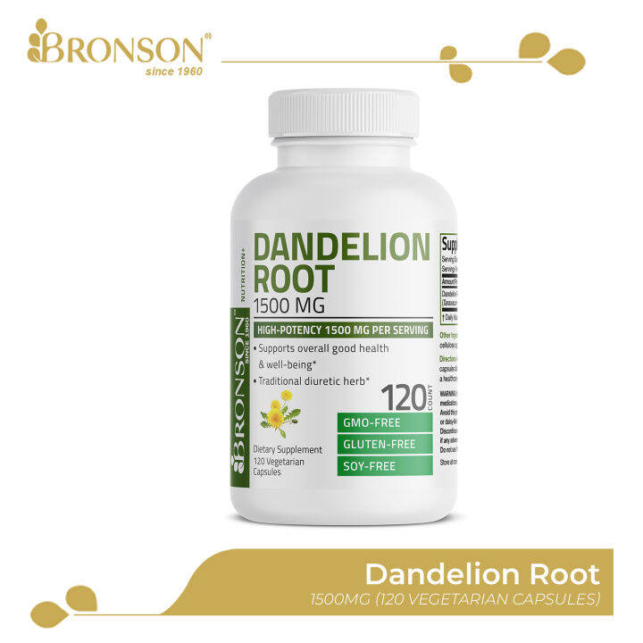 Bronson Dandelion Root 1500mg (120 Vegetarian Capsules) | Lazada PH