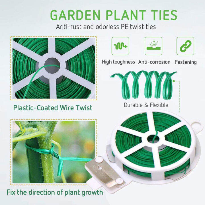 EIDERFINCH Garden Tie Wire Cable Reel With Cutter Securing Plants Tying ...