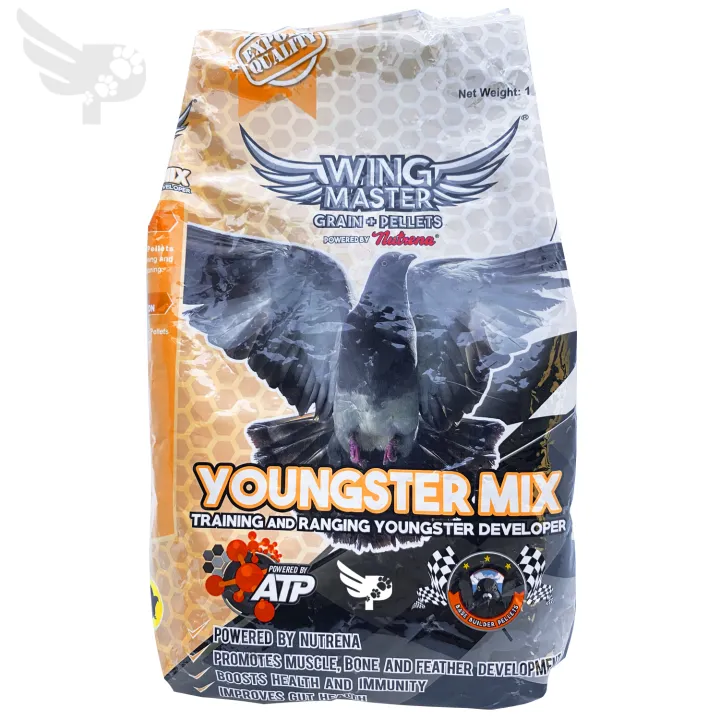 Wing Master Grain + Pellets - Youngster Mix - Pigeon Feeds - 1kg - For Pigeons - For Young Birds ...