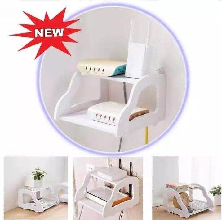 Wooden Wall Mounted Wifi Router Shelf Set-Top Box Bracket Storage Box ...