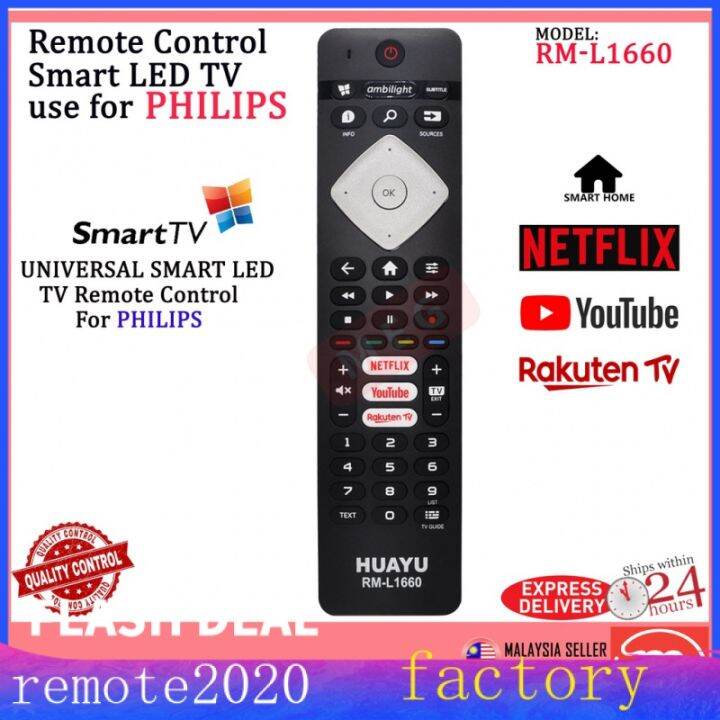 LCD LED TV REMOTE CONTROL SMART TV REPLACEMENT HUAYU (RM-L1660) | Lazada PH