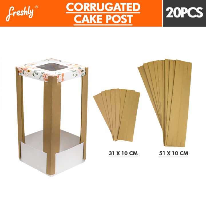 Cake Post Corrugated and White13.5 x 4 cm, 15 x 4 in, 20 x 4 in, / 20 ...